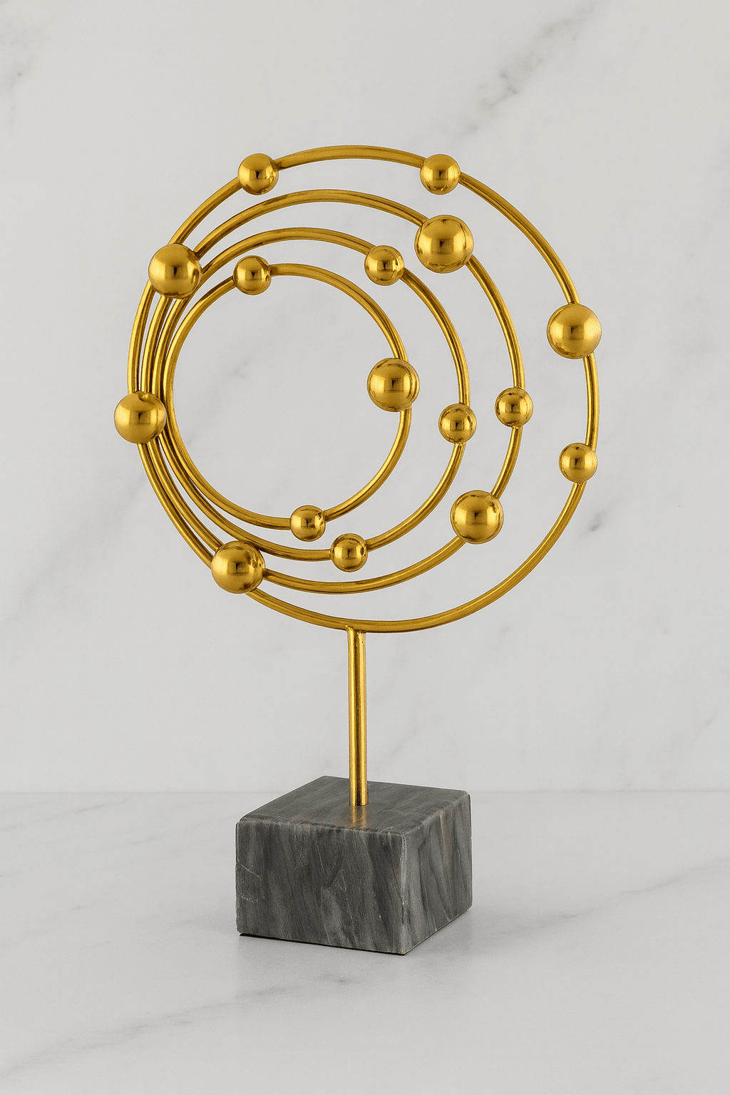 Modern Gold Metal Art Sculpture with Marble Base - Hospitality Needs
